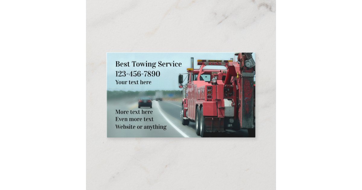 Heavy Duty Towing Service Business Card | Zazzle