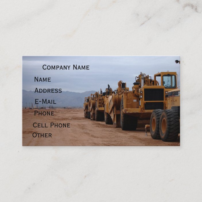 Heavy Equipment Business Card | Zazzle.com