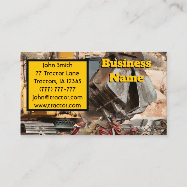Heavy Equipment Business Card | Zazzle