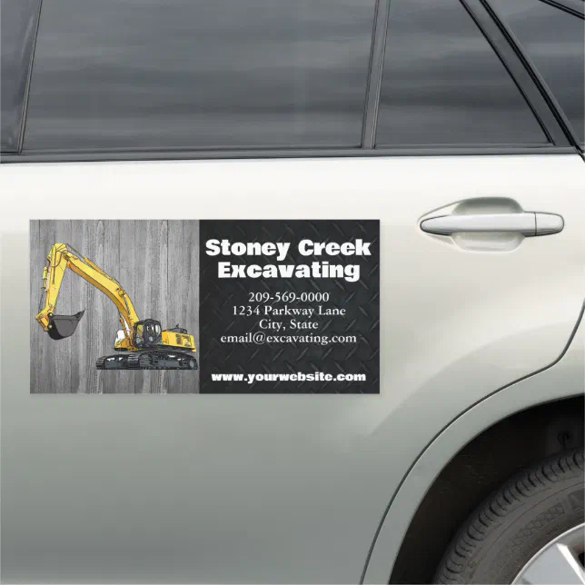 Heavy Equipment Business Excavator Construction Car Magnet | Zazzle