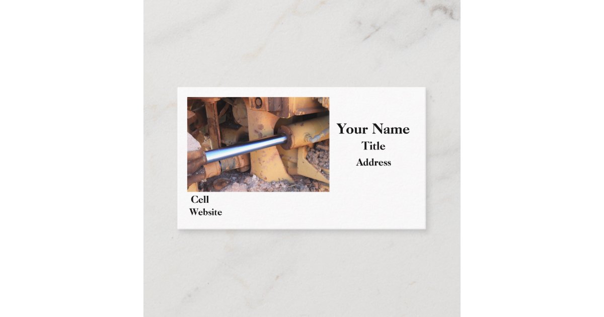 Heavy Equipment hydraulic cylinder Business Card | Zazzle