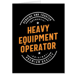 Heavy Equipment Operator Card | Zazzle