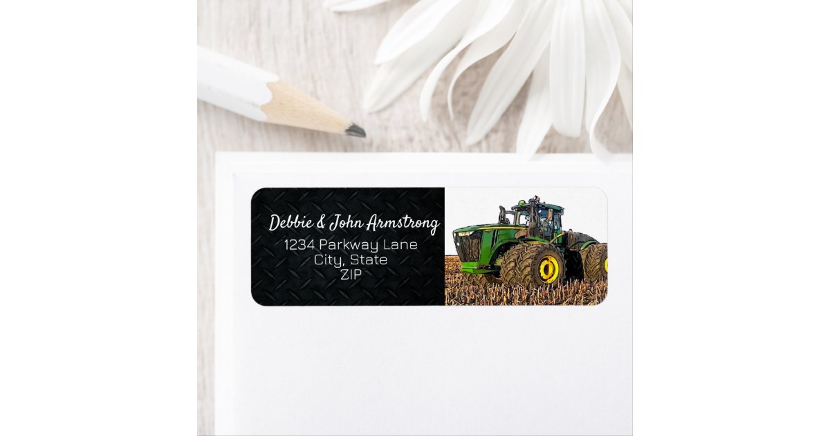 Heavy Equipment Tractor Farm Business Return Label | Zazzle