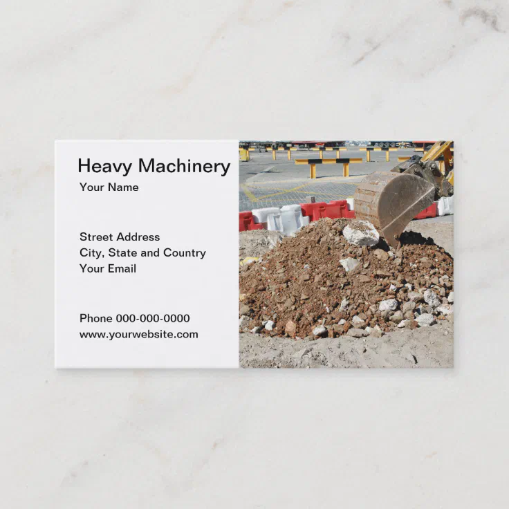 Heavy Machinery Business Card | Zazzle