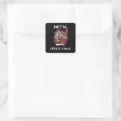 Heavy Metal Christmas Santa Rock Horns Metalhead Square Sticker | Zazzle
