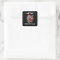Heavy Metal Christmas Santa Rock Horns Metalhead Square Sticker | Zazzle