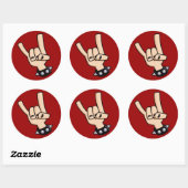 Heavy metal hand sign classic round sticker | Zazzle