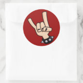 Heavy metal hand sign classic round sticker | Zazzle