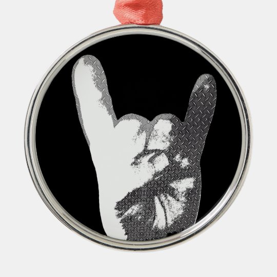 Heavy Metal Hand Sign Metal Ornament | Zazzle.com
