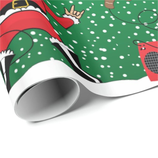 Heavy Metal Santa Wrapping Paper | Zazzle