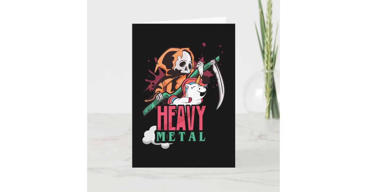 Heavy Metal Skeleton Card | Zazzle