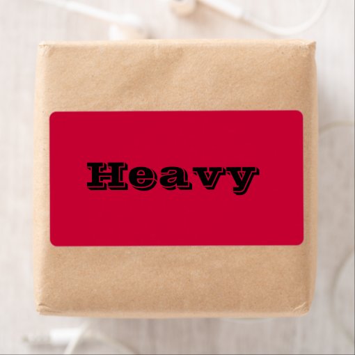 Heavy Moving Labels in Red | Zazzle