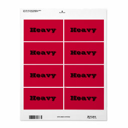 Heavy Moving Labels in Red | Zazzle