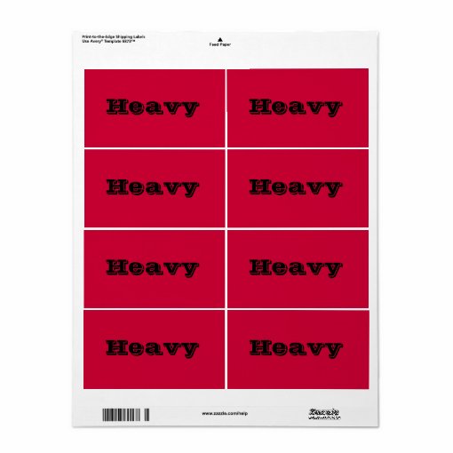 Heavy Moving Labels in Red | Zazzle