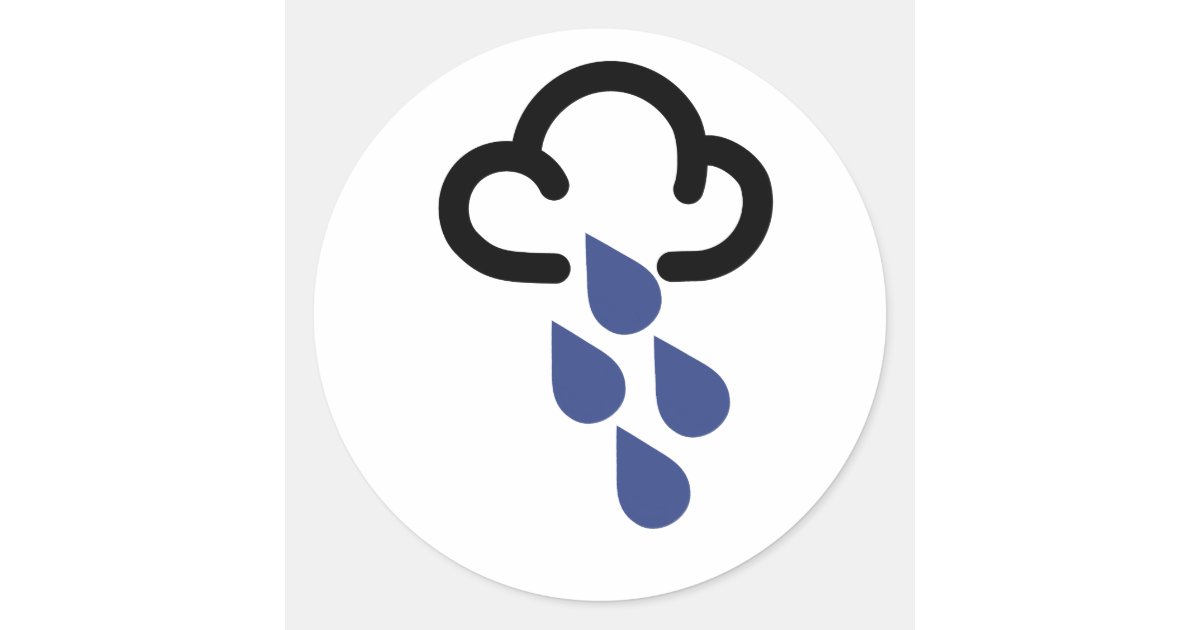Heavy Rain: Retro weather forecast symbol Classic Round Sticker | Zazzle