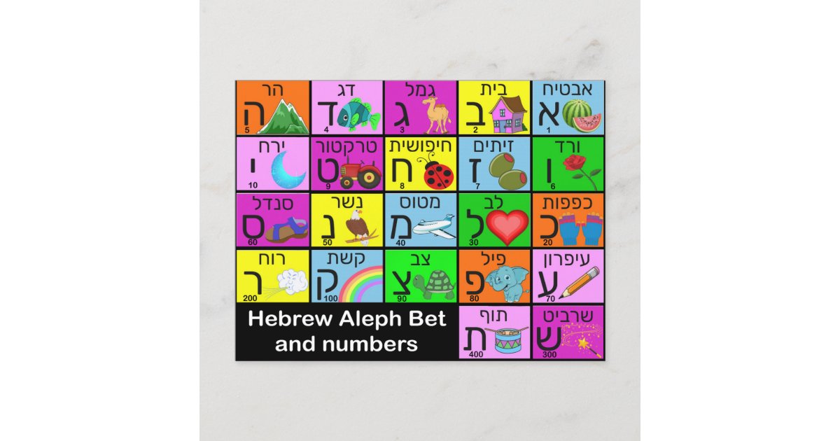 Hebrew Alephbet flash card | Zazzle