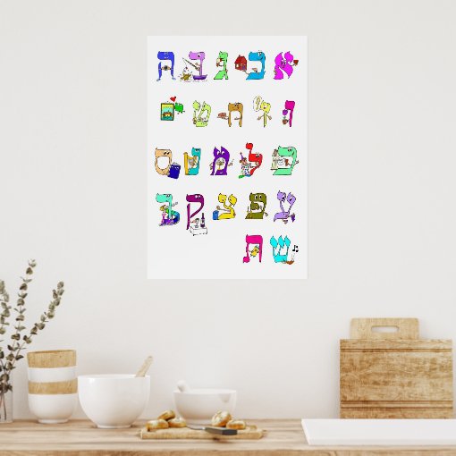 Hebrew Alphabet - Poster | Zazzle