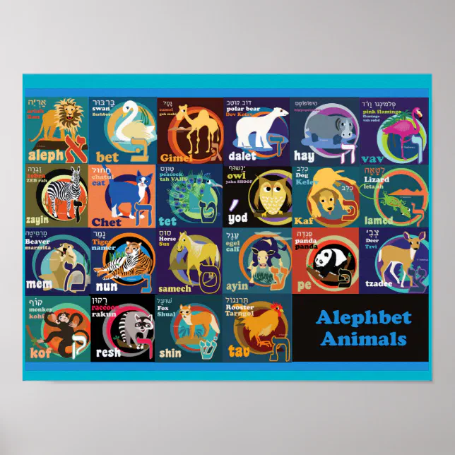 Hebrew Alphabet Poster | Zazzle