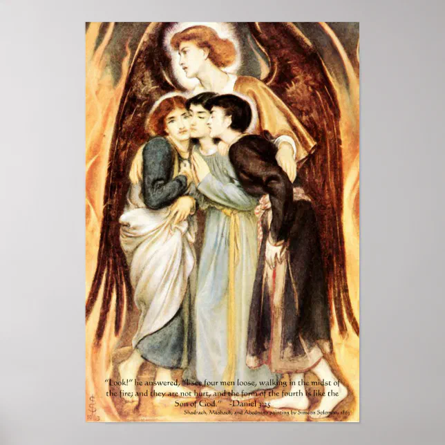 Hebrew Boys Fiery Furnace, Bible Scripture Print | Zazzle