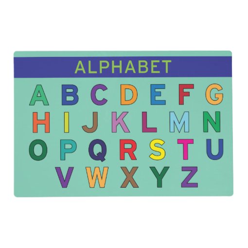 Hebrew/English Alef/Aleph Bet & Alphabet Placemat | Zazzle