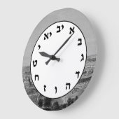 Hebrew Number Clock Jewish Letters Jerusalem Art | Zazzle