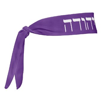 Hebrew Quote Tribe of Judah Purple Tie Headband | Zazzle