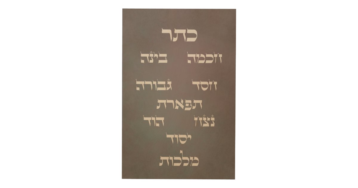 Hebrew Sefirot - Tree of Life - Dark Background Wood Wall Art | Zazzle