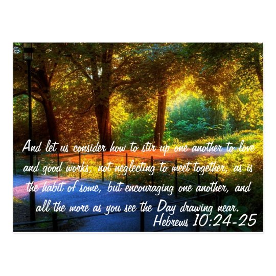Hebrews 10:24-25 postcard | Zazzle.com