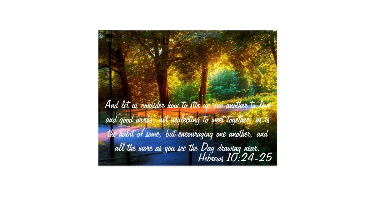 Hebrews 10:24-25 postcard | Zazzle.com