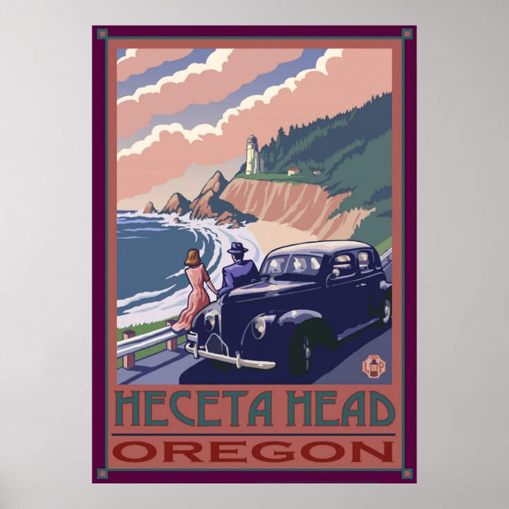 Heceta Head Lighthouse, Oregon Coast Poster | Zazzle