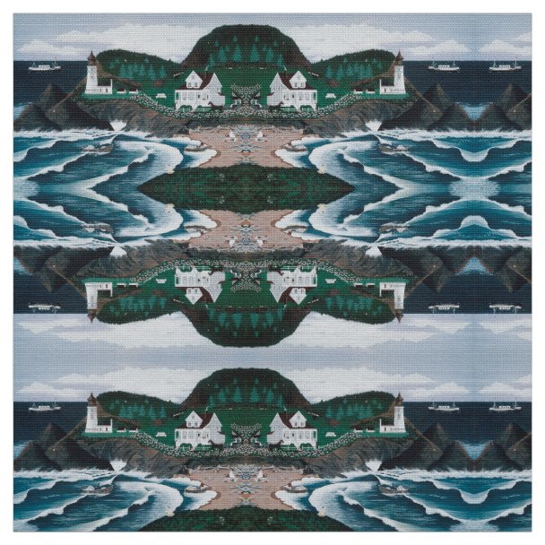 Oregon Lighthouse Fabric | Zazzle