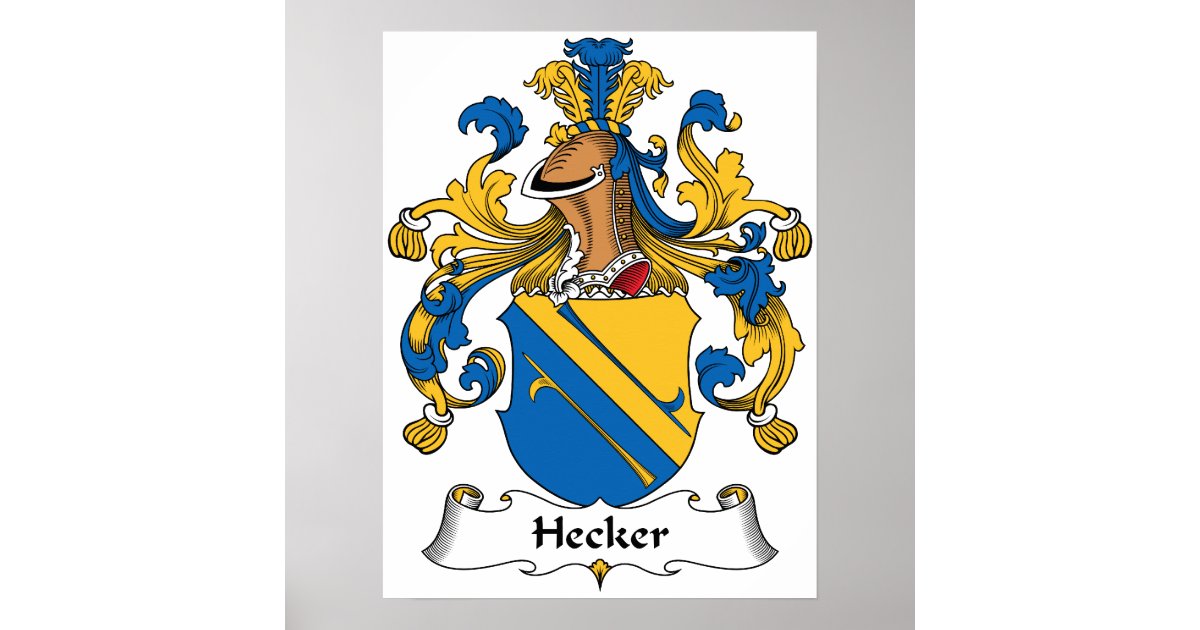 Hecker Family Crest Poster | Zazzle