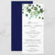 Hedera | Elegant Typography Navy Wedding or Party Menu | Zazzle
