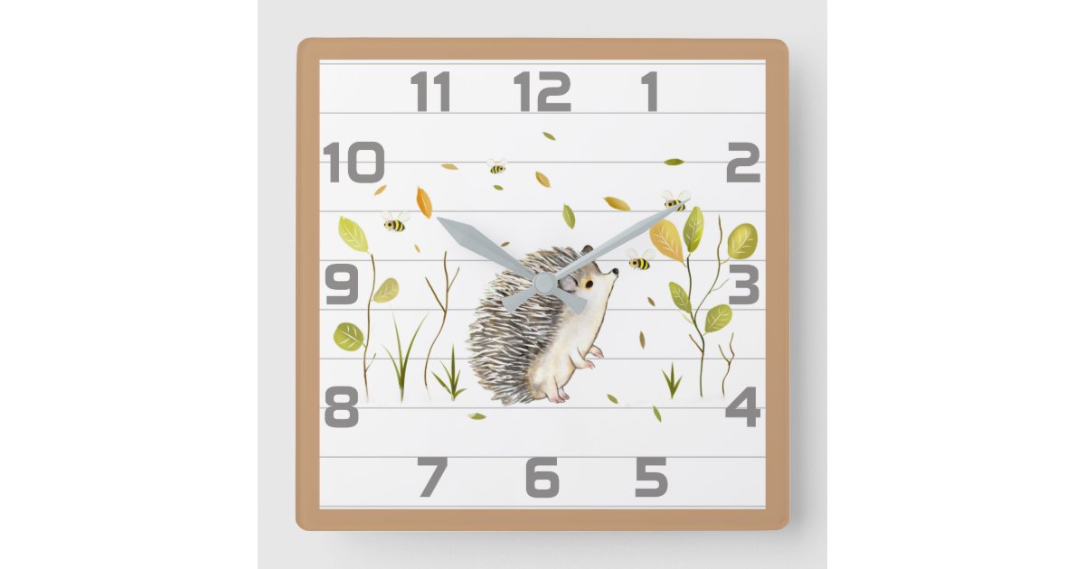 Hedgehog Home Decor Wall Clock | Zazzle