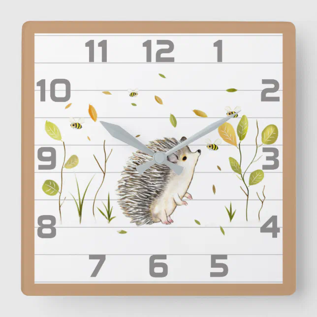 Hedgehog Home Decor Wall Clock | Zazzle