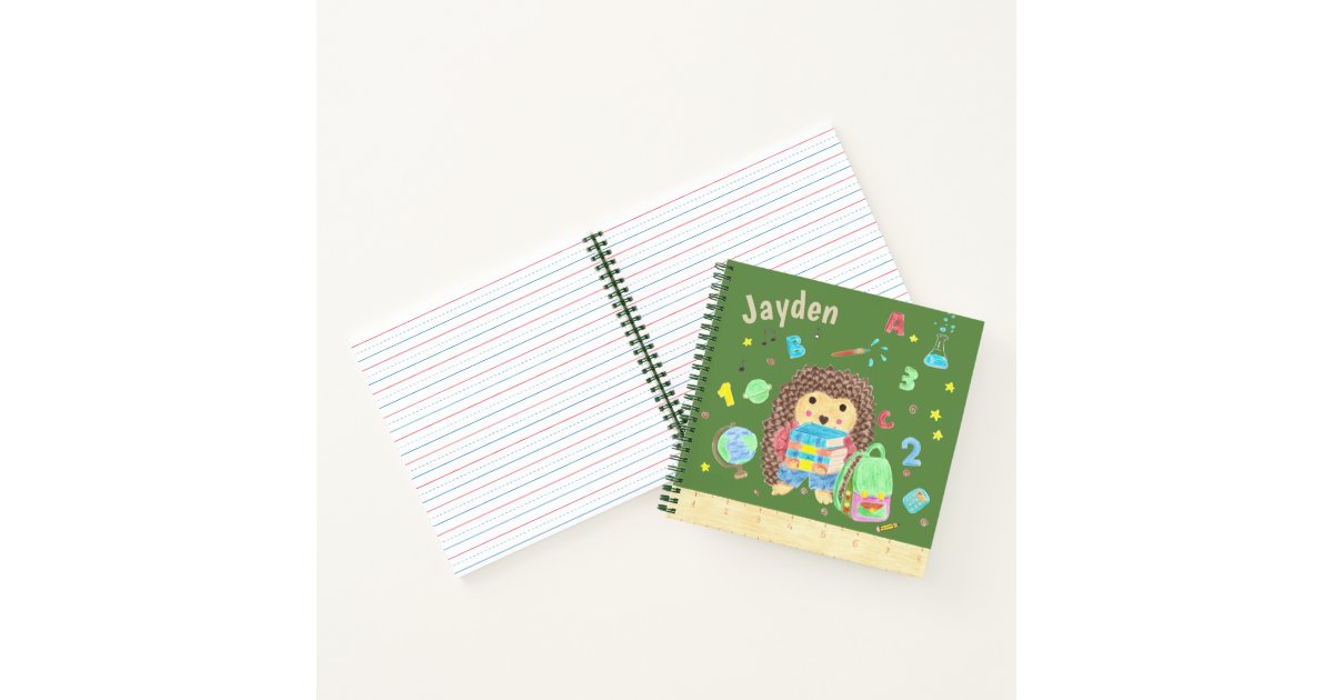 Hedgehog homeschool handwriting practice notebook | Zazzle