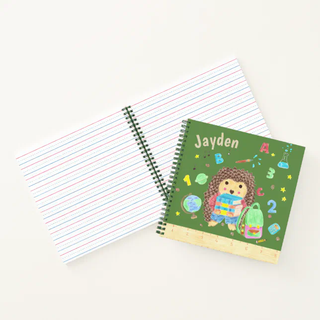 Hedgehog homeschool handwriting practice notebook | Zazzle