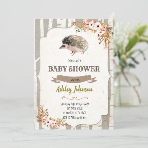 Hedgehog party invitation | Zazzle