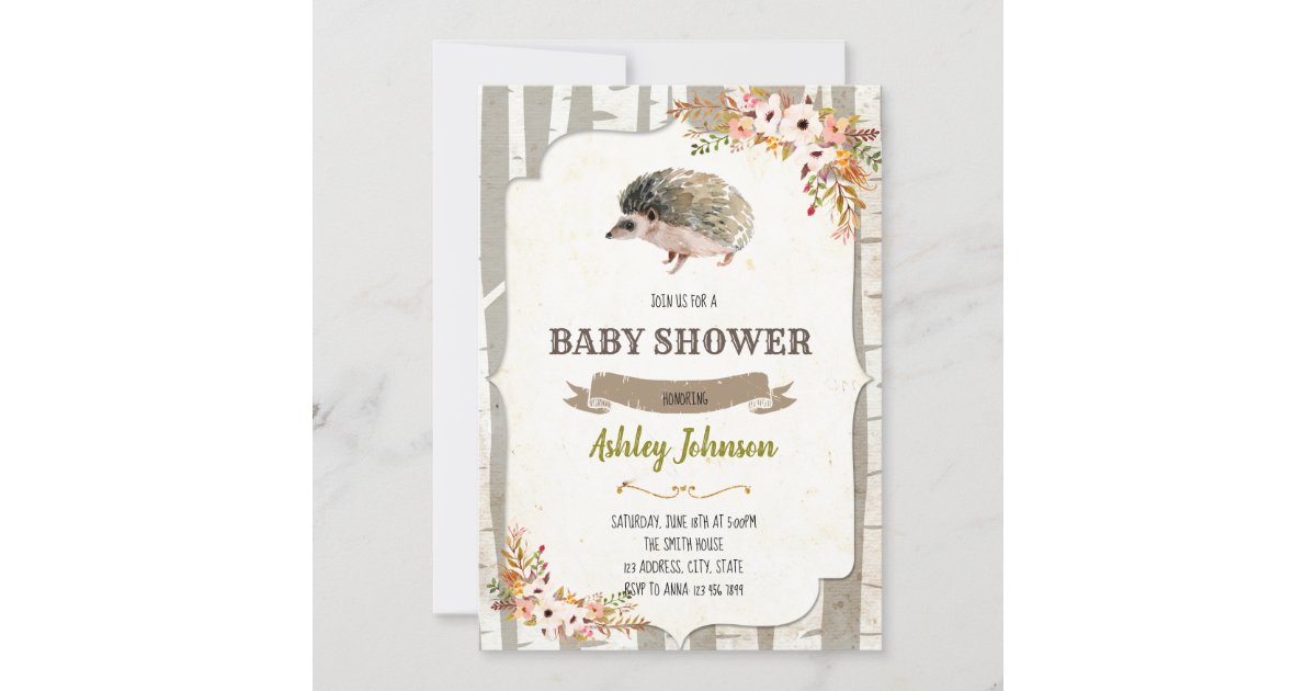 Hedgehog party invitation | Zazzle