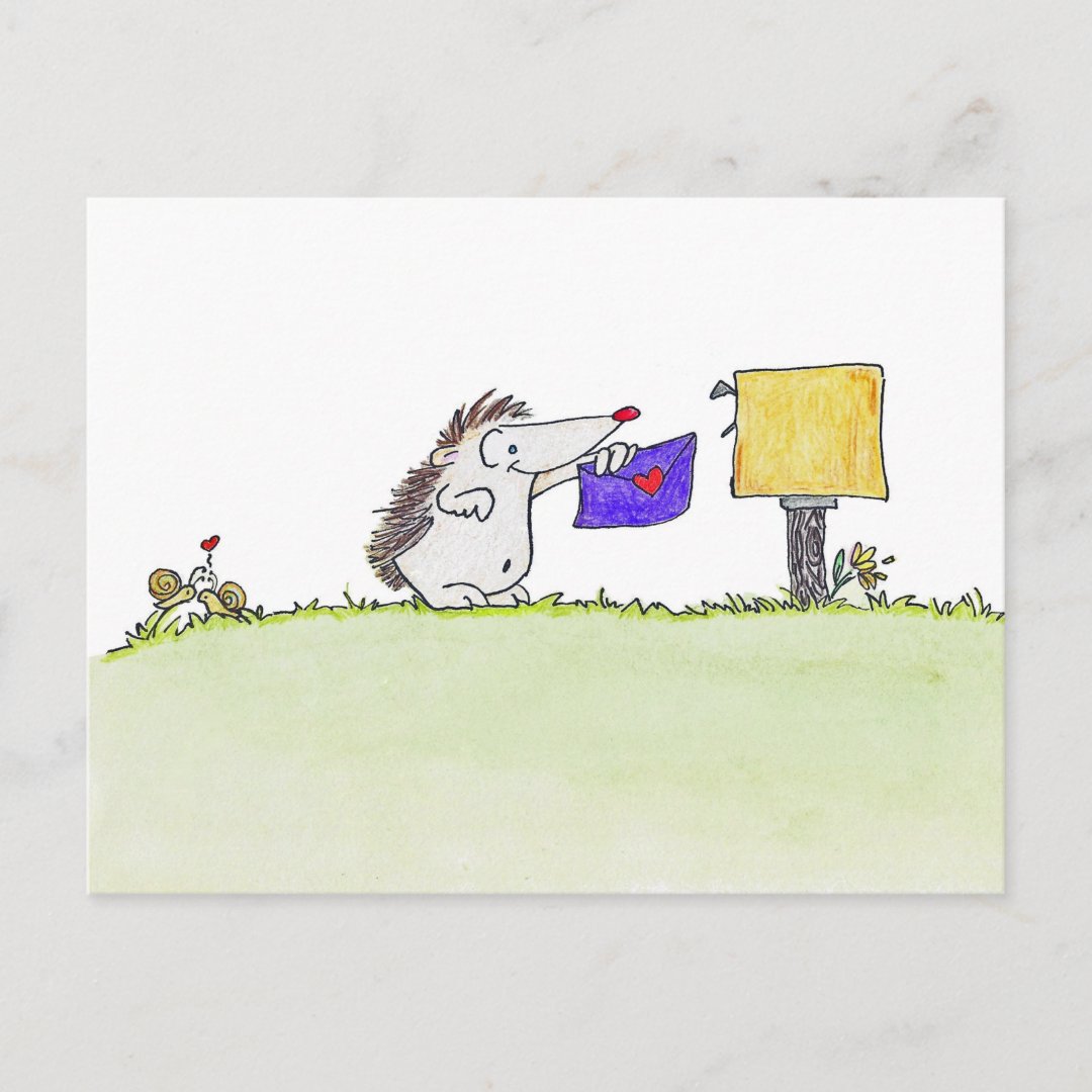 HEDGEHOG POST by Nicole Janes Postcard | Zazzle
