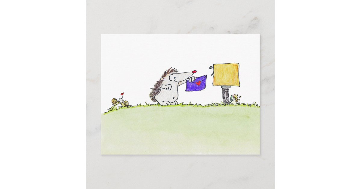 HEDGEHOG POST by Nicole Janes Postcard | Zazzle