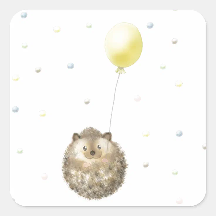 Hedgehog Square Sticker | Zazzle