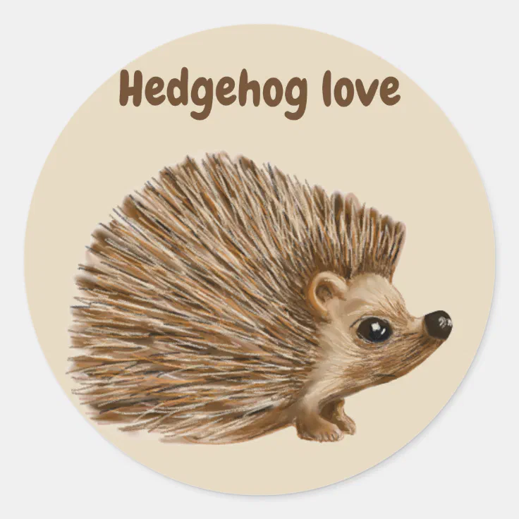 Hedgehog sticker scrapbooking fun, stickers | Zazzle
