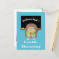Hedgehog teacher back-to-school postcard | Zazzle