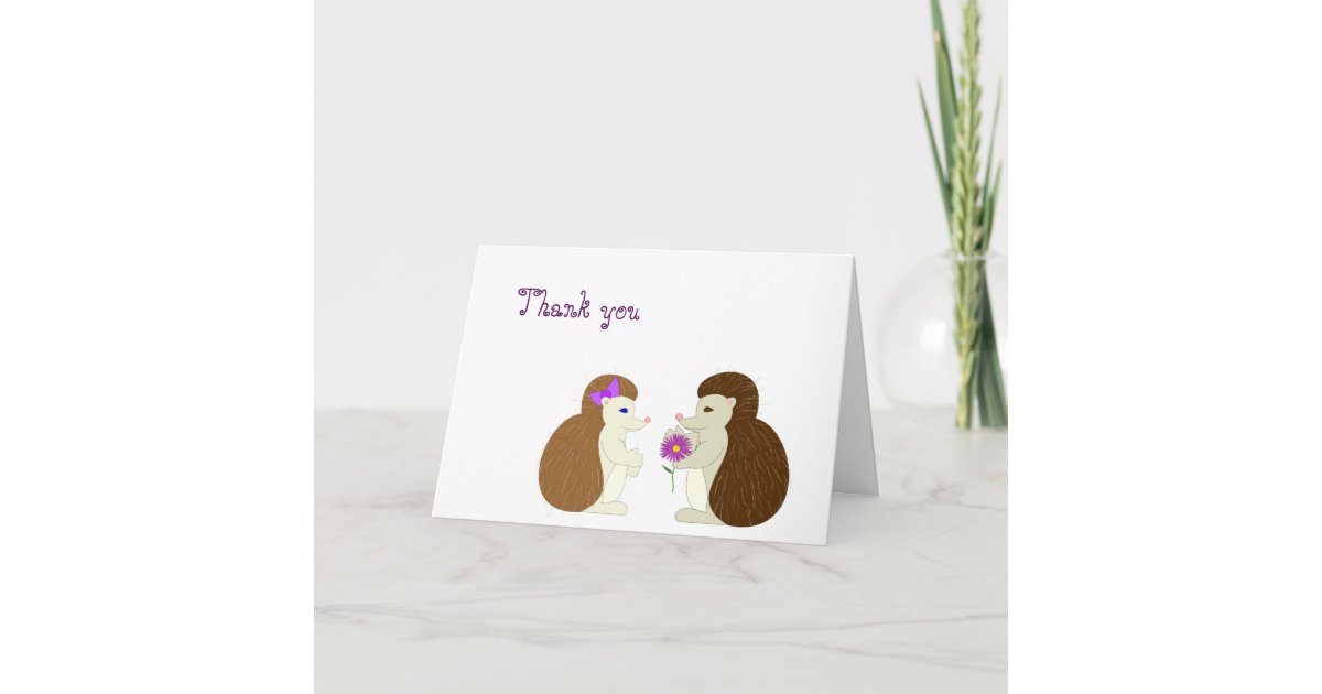 Hedgehog Thank You Card | Zazzle