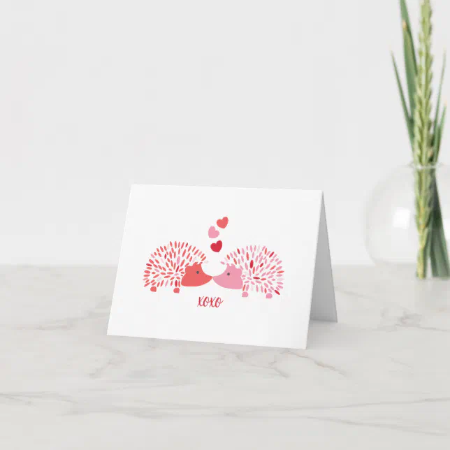 Hedgehog Valentine Card | Zazzle