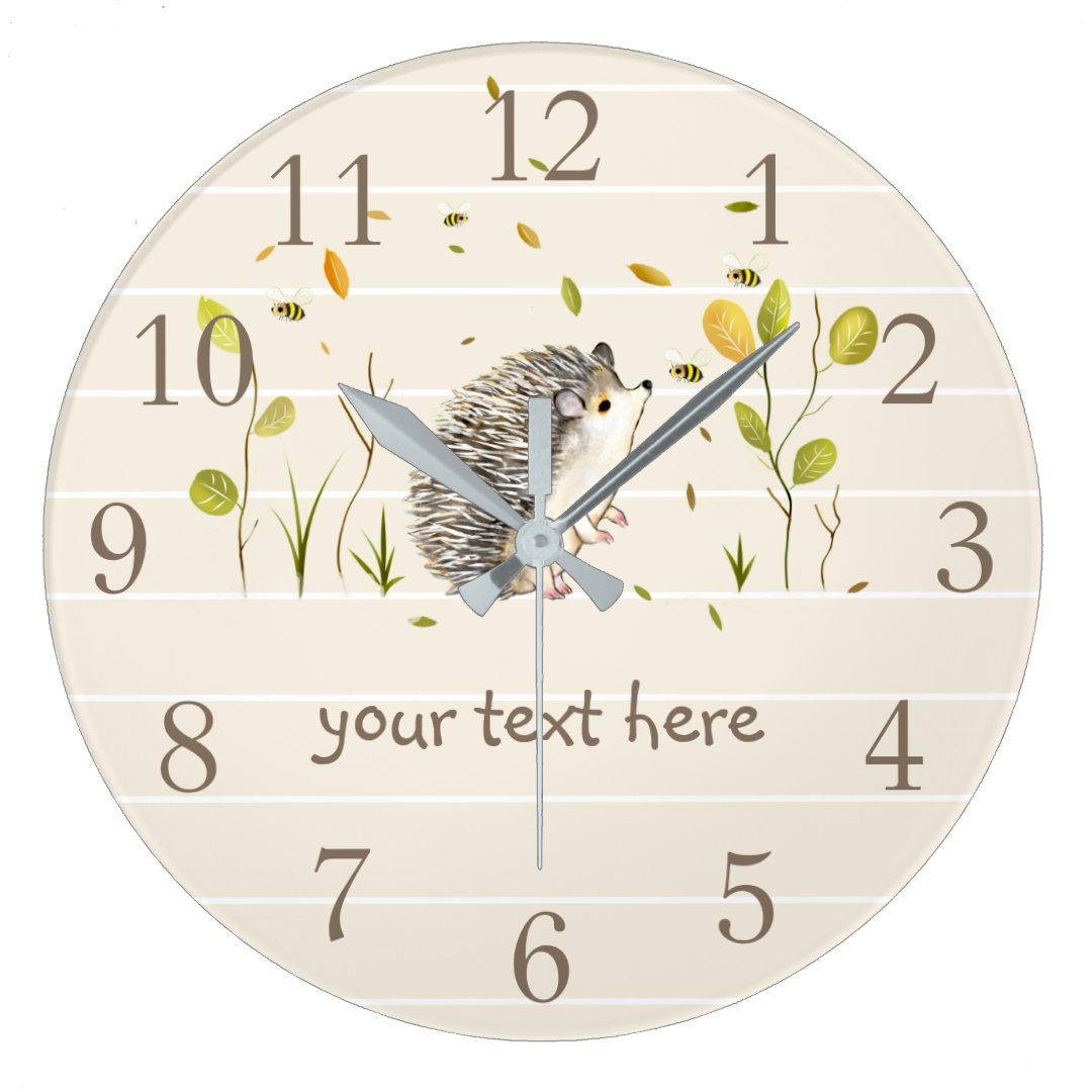 Hedgehog Wall Clock | Zazzle