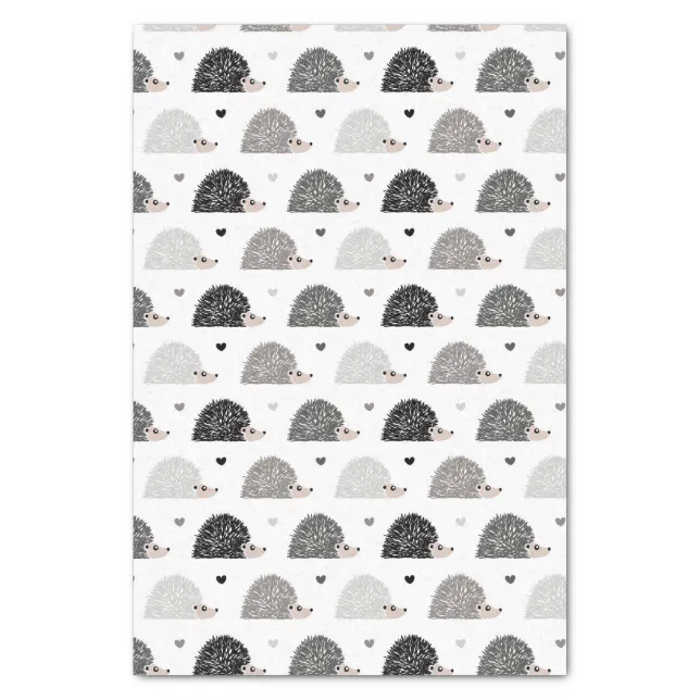 Hedgehogs and Hearts Tissue Paper | Zazzle