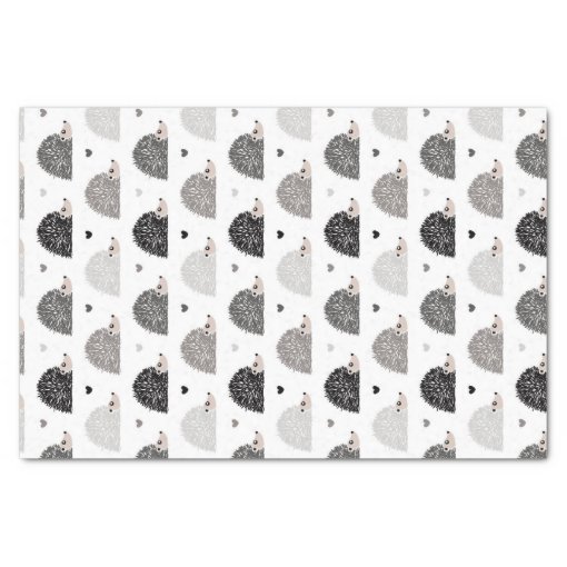 Hedgehogs and Hearts Tissue Paper | Zazzle