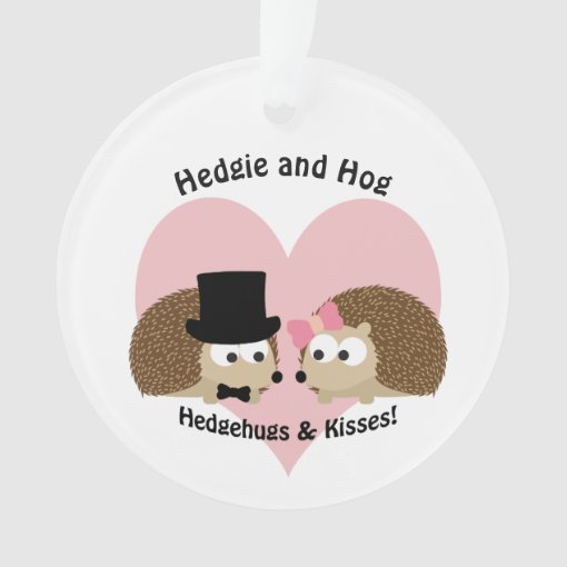 Hedgehugs and Kisses Cute Hedgehog Couple Ornament | Zazzle